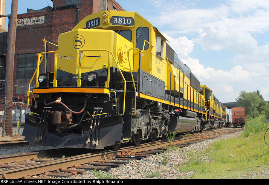 NYS&W SD 60 #v 3810 awaits its cdrew before leading road train SU 99 west to Binghamton NY