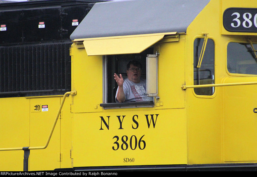 A friendly wave from SU 99 engineer Joe Dillon as he begins his retirement run after 31 years of ...