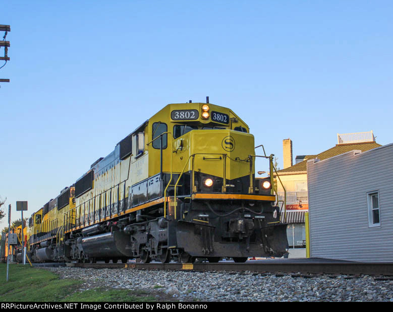 Westbound freight SU 99 crossing Wanaque Ave headed for Binghamton NY