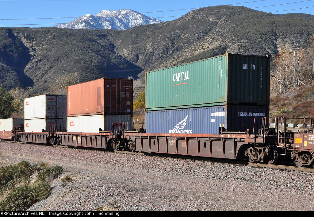 CP Rail 52393 with Containers at Blue Cut CA. 12/21/2011