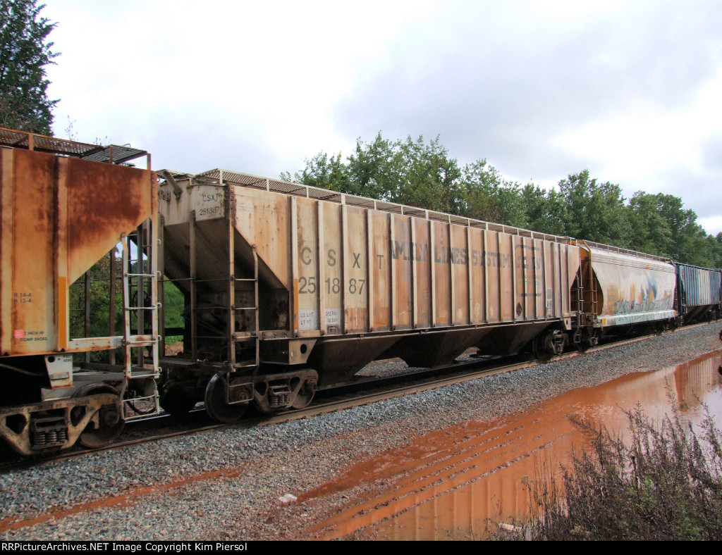 CSX 251887 Covered Hopper "Family Lines System" on K533-28 ALCOA Bauxite Loads