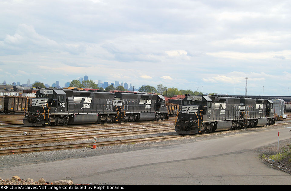 Group portrait time. 4 SD45-2s of Conrail and Erie Lackawanna heritage await their next move ...