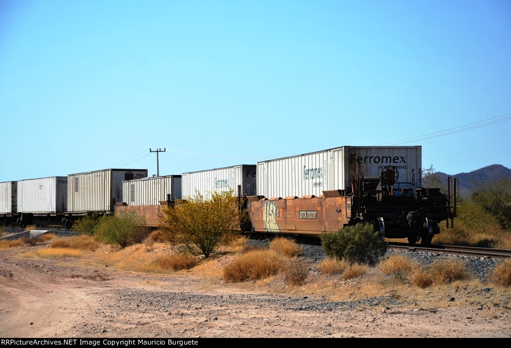 DTTX Stack car with Ferromex container