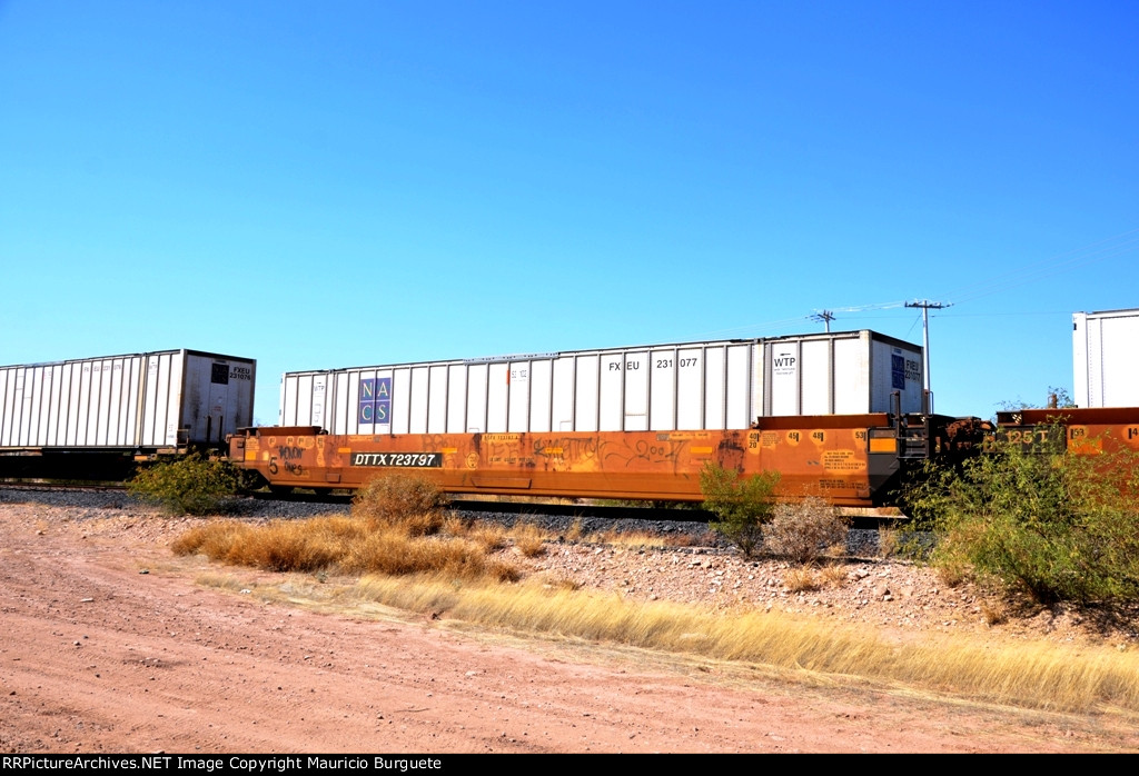 DTTX Stack car "A" with Ferromex container