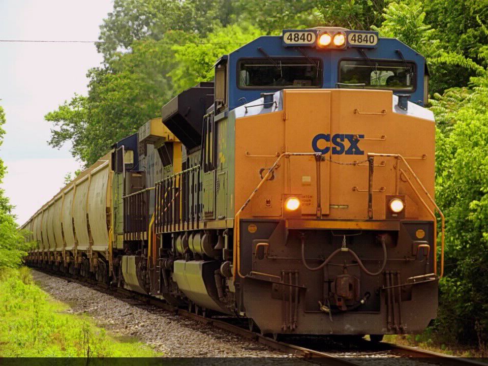 CSX SD70ACe leads ATN Z-411 grain train from Boyles Yard in Bham, AL