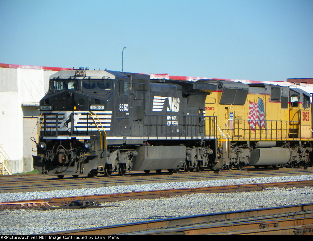 NS 8360 & UP 5082 with train 345 wait for a signal at 32nd St