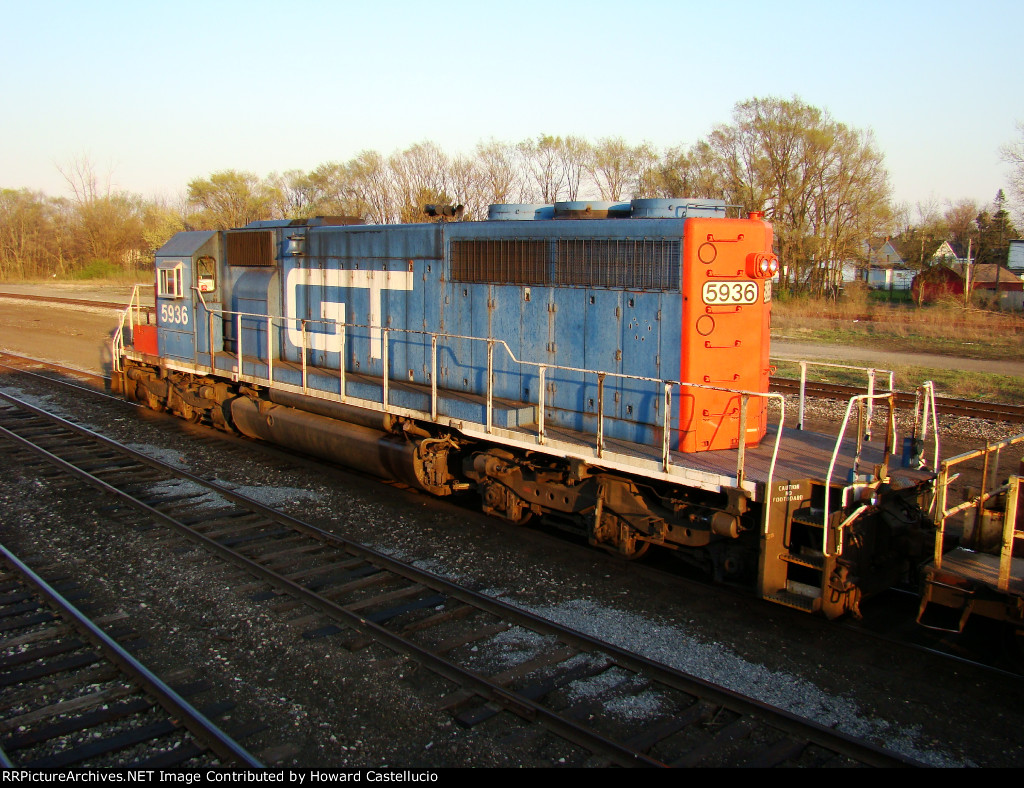 Out of storage former GT SD40-2 #5936 sits at Olivers Yard at South Bend Ind