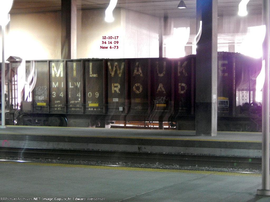 Ballast loads tucked inside the Milwaukee depot train shed.
