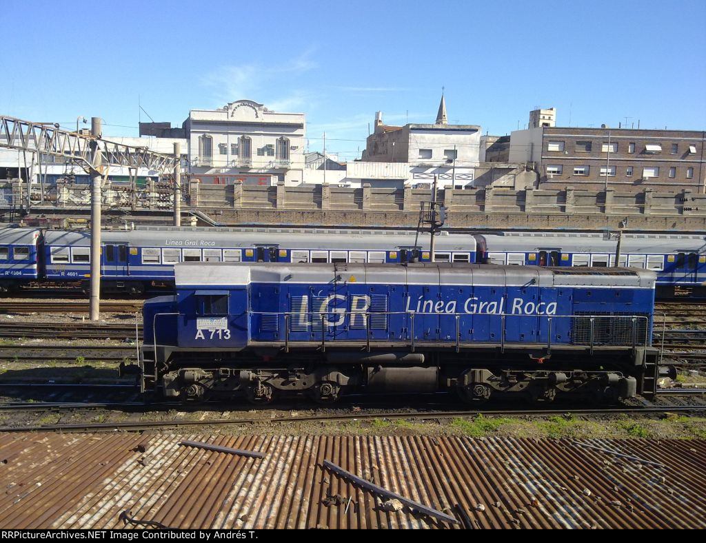 EMD G22 #A713 near Plaza Constitución.