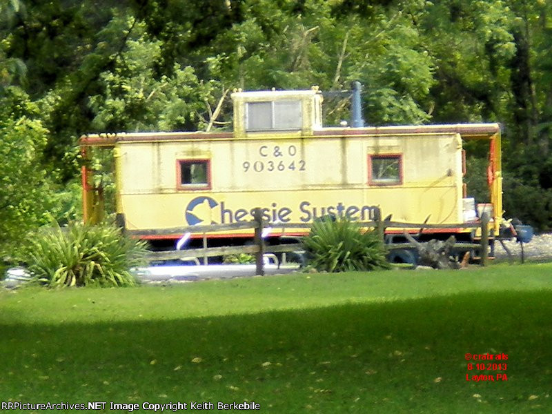 C&O 903642 caboose now used as a pool house at private residence.