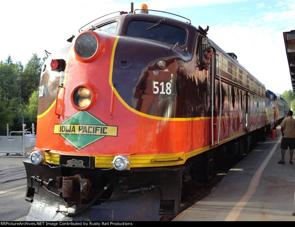 Iowa Pacific 518 in charge of my train North
