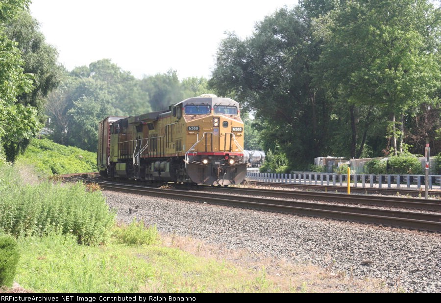 K683, a northbound empty ethanol train rolls trough town with UP Power