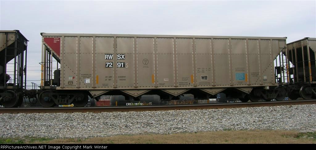 RWSX 7291 in loaded unit coal train