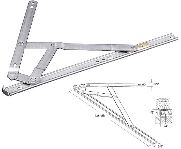Truth Hardware 4-Bar Egress Stainless Steel Casement Window Hinge Truth Hardware 4-Bar Egress Stainless Steel Casement Window Hinge
