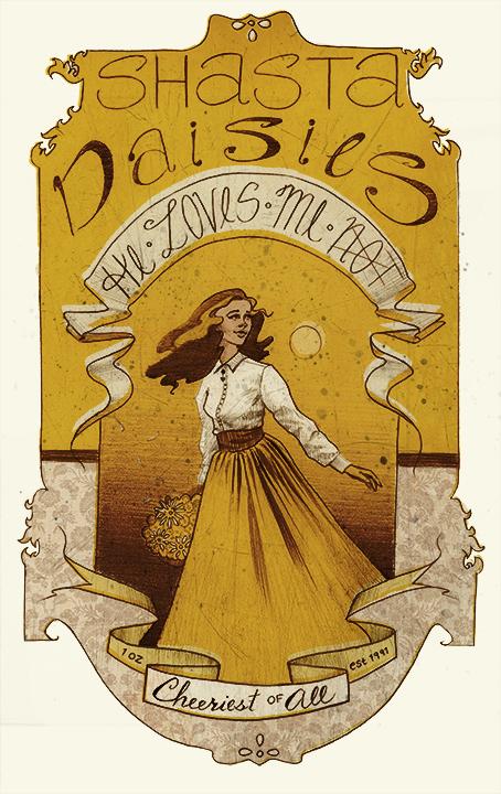 "He Loves Me Not" - Shasta Daisy Seed Packet | Skillshare Student Project