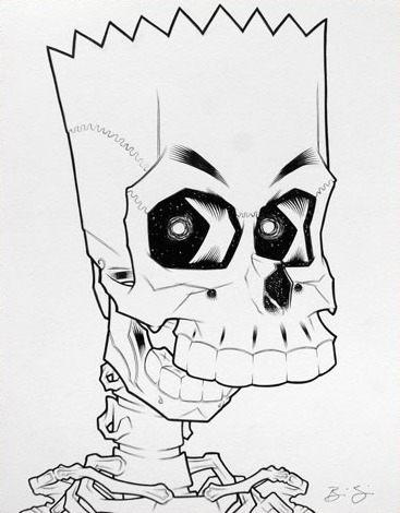 Bart simpson skeleton Ink by Brian Ewing | Trampt Library
