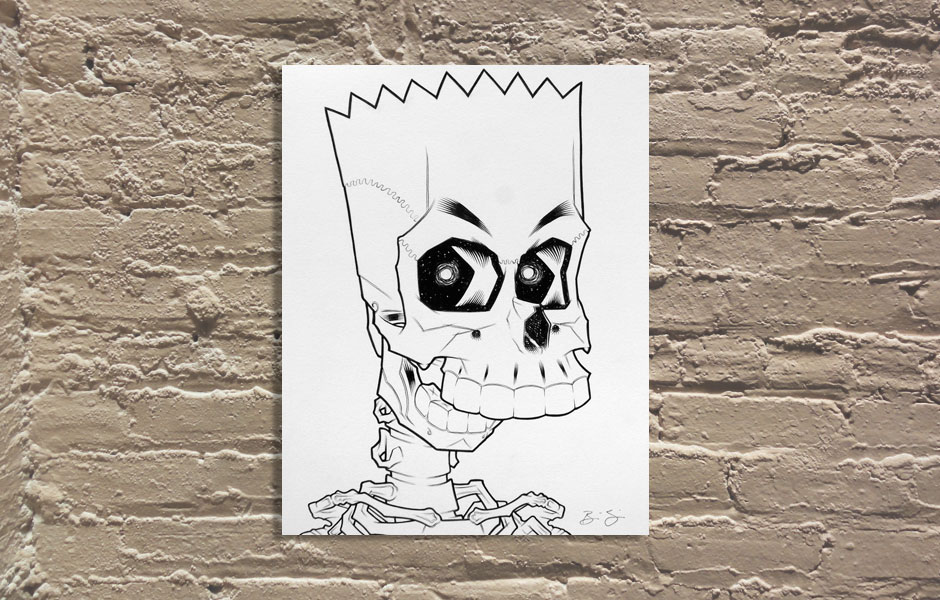 Bart simpson skeleton Ink by Brian Ewing | Trampt Library