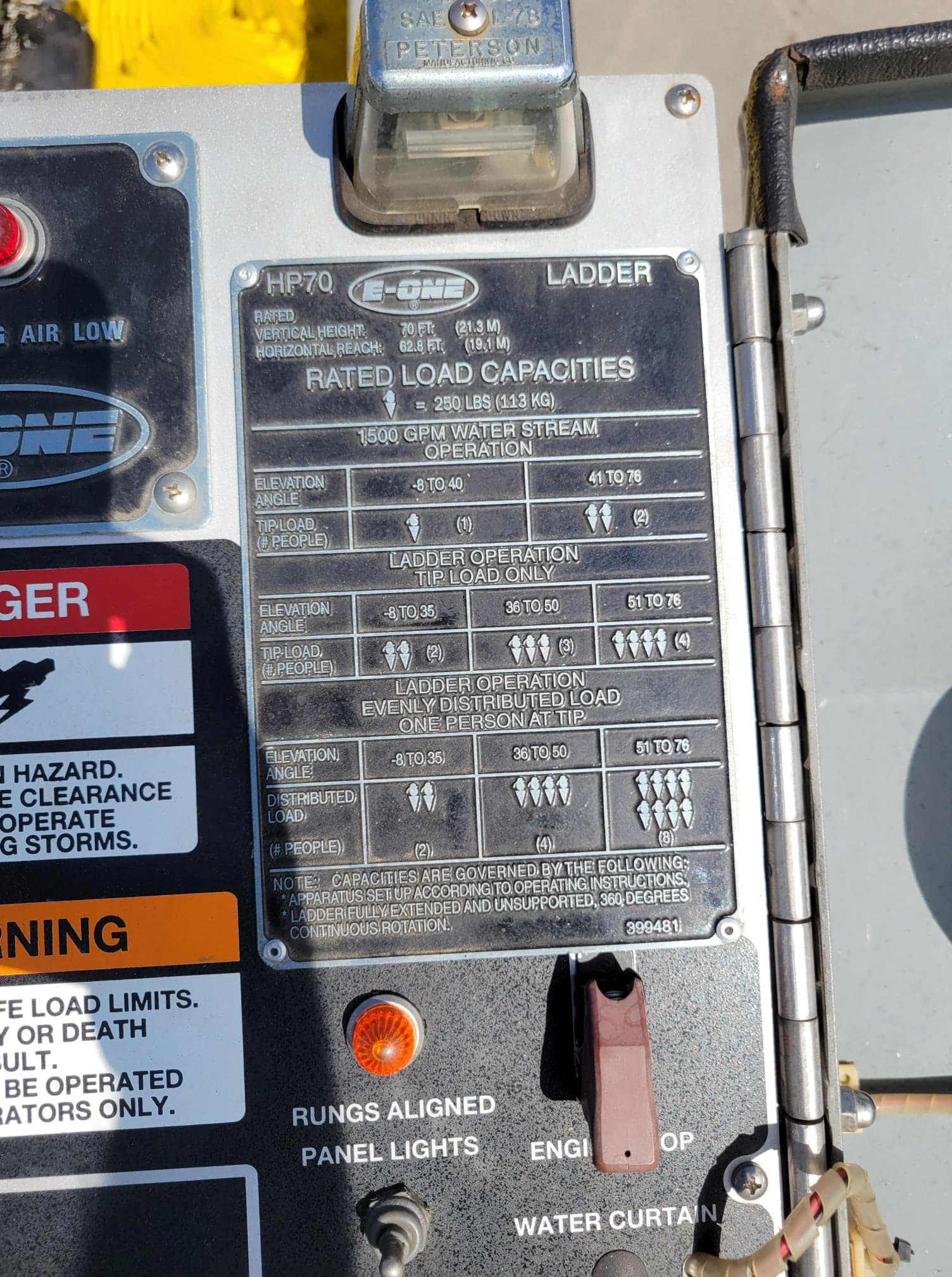 1994 E-One Hurricane 75' Ladder | Used Truck Details