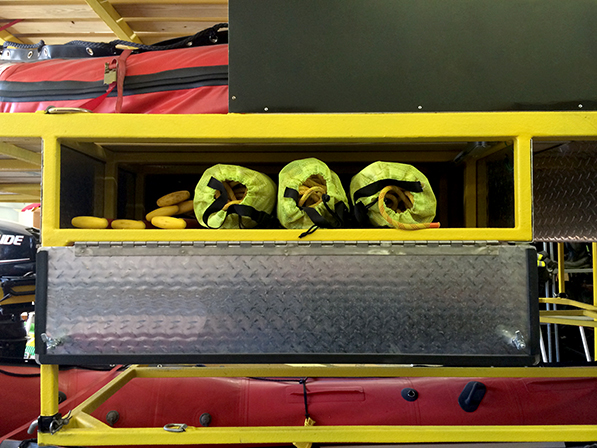 20' Rescue Boat Trailer with 2 Inflatable Boats and 3 Motors | Used ...