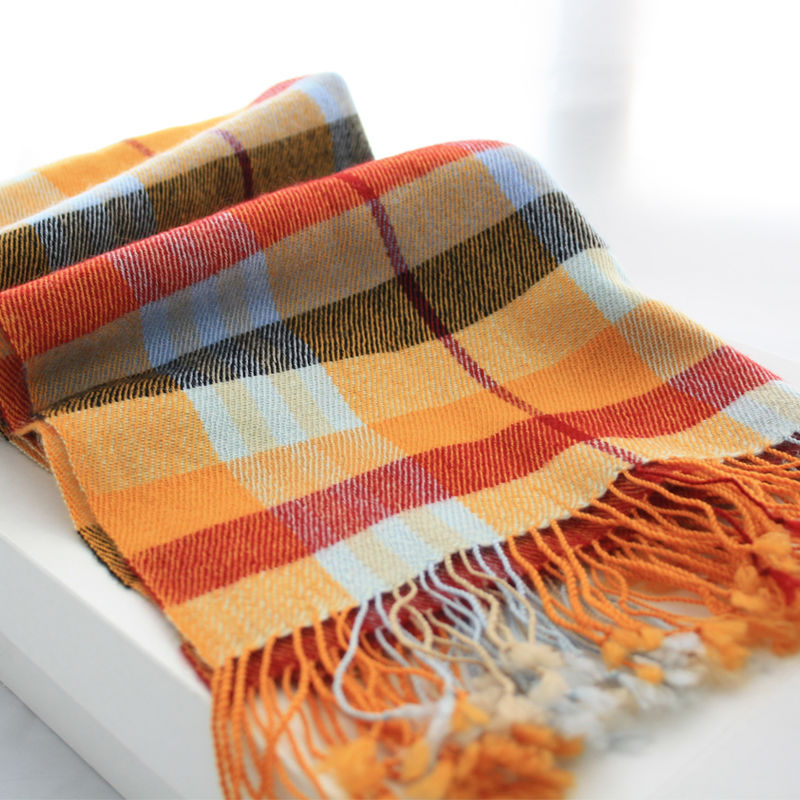 Large Checks Cashmere Scarf