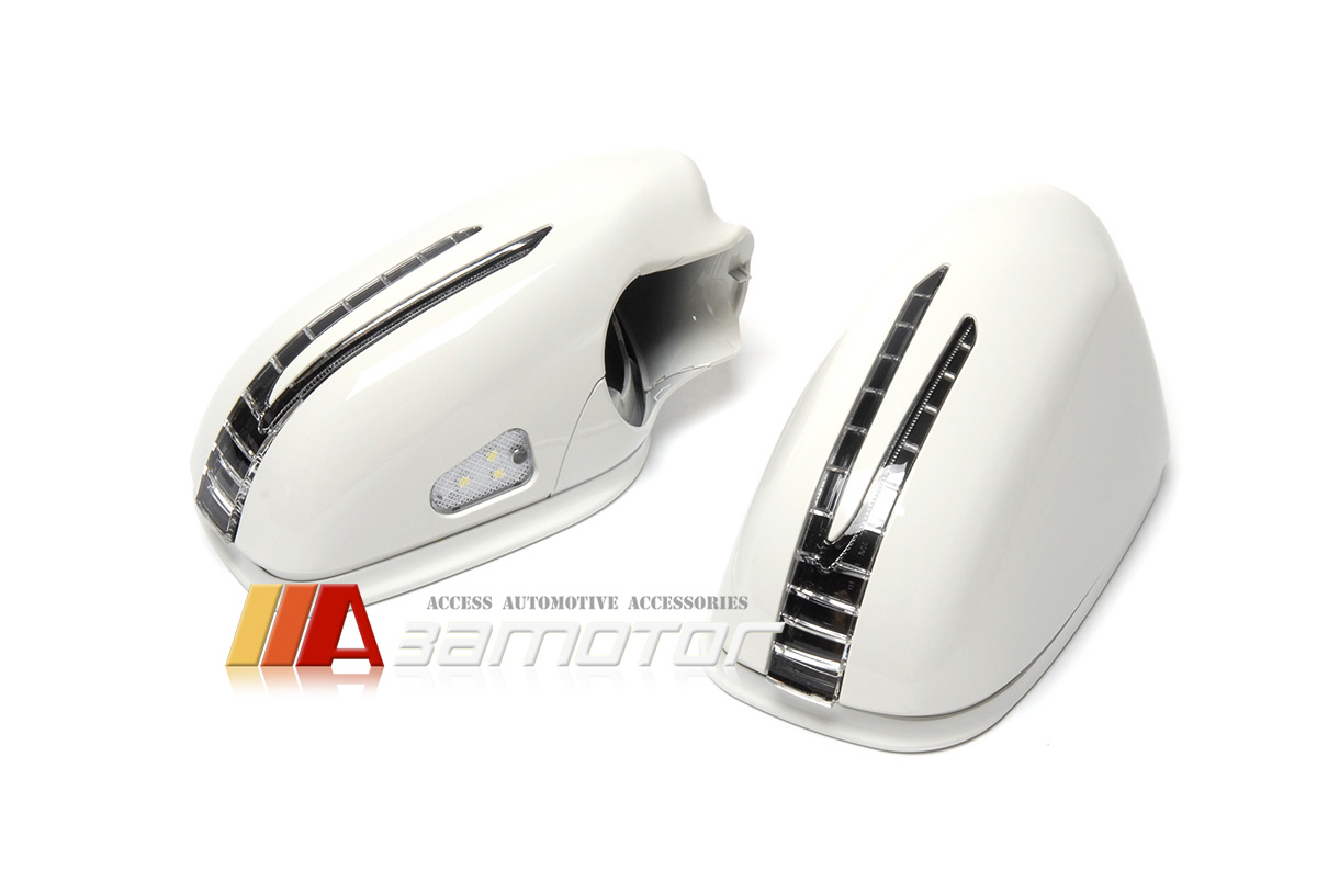 White Arrow Type LED Side Mirrors Set fits 06-09 Mercedes W211 Facelift ...