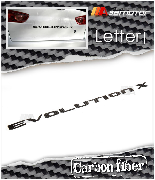 Carbon Fiber Trunk Lid Rear Badge Emblem Trim fits Mitsubishi Evolution ...