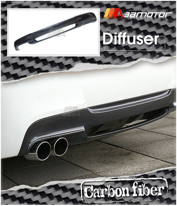 3D Style Carbon Rear Diffuser Single Exhaust fit for BMW E90 E91 M Tech ...