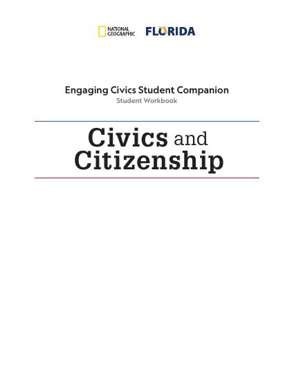 Civics and Citizenship Florida Edition Engaging Civics Student Companion