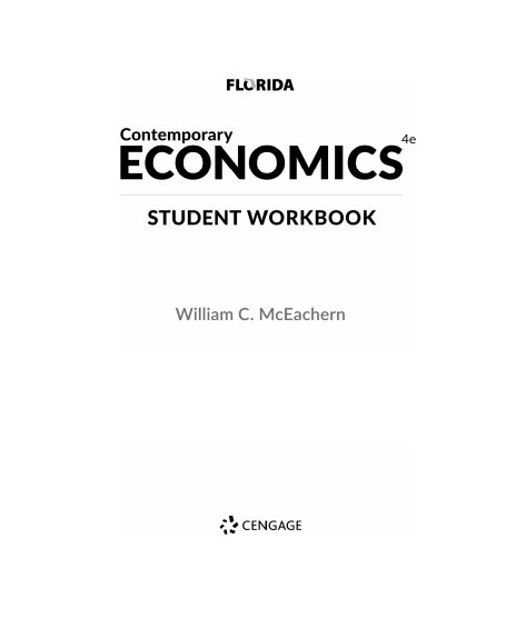 Contemporary Economics Florida Edition Student Workbook