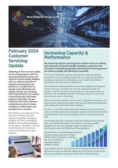 February 2024 - Customer Servicing Update