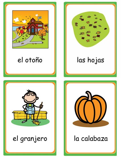 Fall Flashcards - Spanish