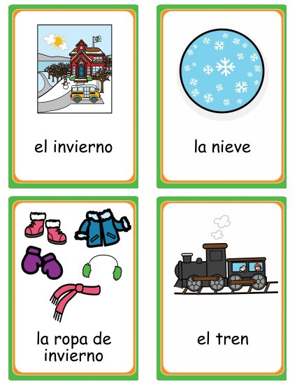Winter Flashcards - Spanish