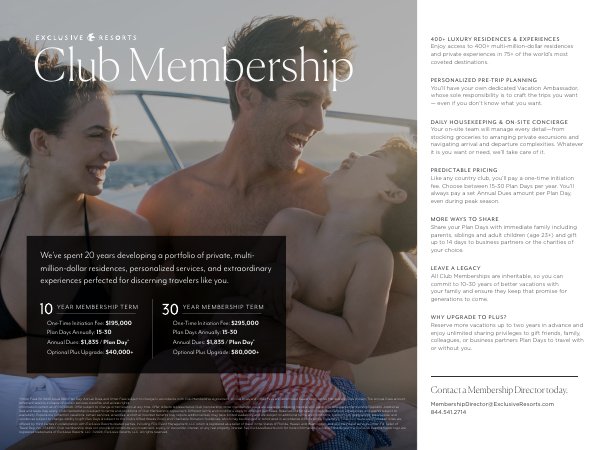 Exclusive Resorts Standard Membership