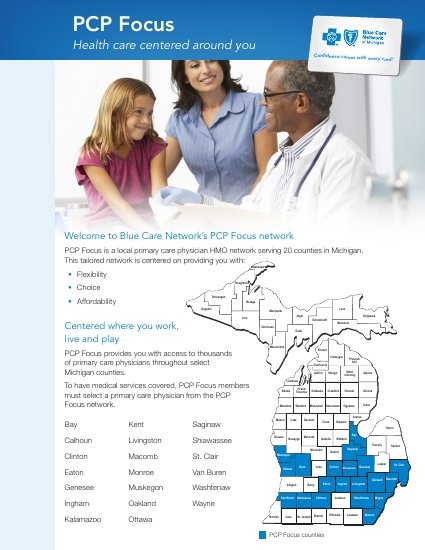 BCN PCP Focus Health care centered around you flyer