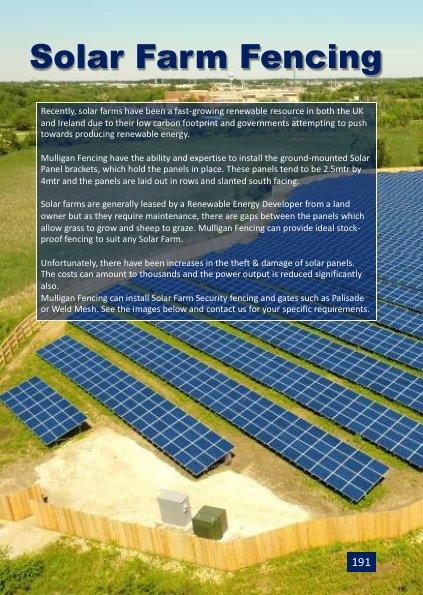 MF Fencing Solar Farm Fencing Pg191- Pg198