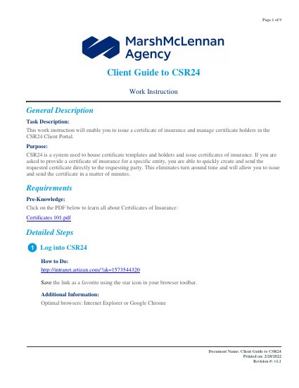 Client Guide to CSR24