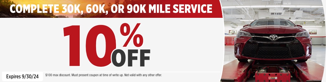 Save on Complete 30K, 60K, or 90K Mile Service at Capitol Toyota