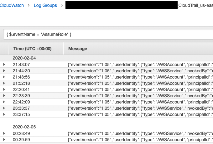 amazon web services - How to configure AWS Cloudwatch Events for the AssumeRole event (in order ...