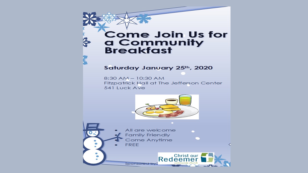 Community Breakfast 2020 - Christ Our Redeemer