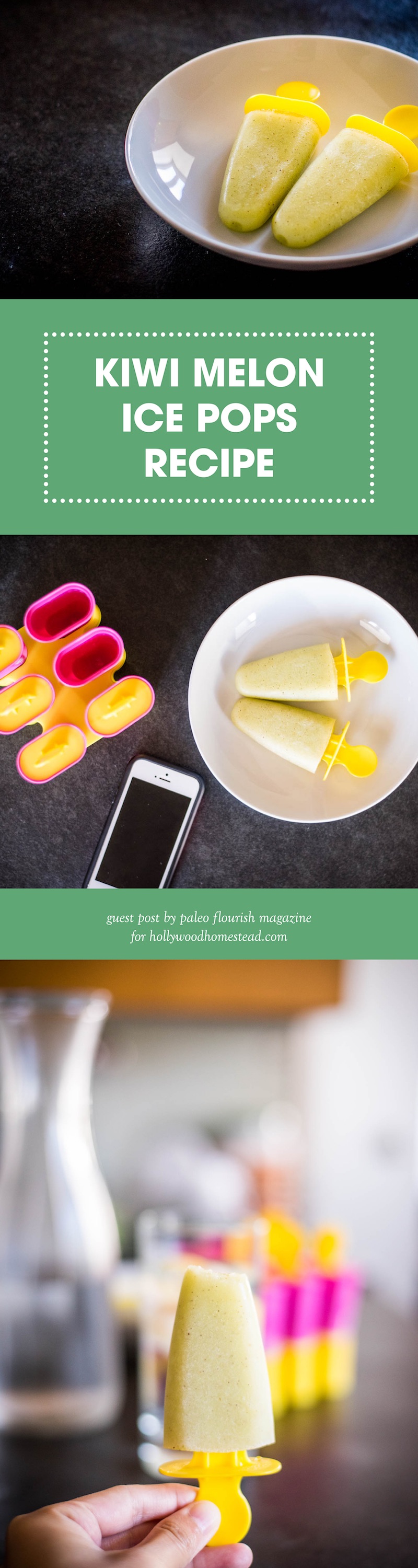 Kiwi Melon Ice Pops Recipe [Paleo, AIP] - Hollywood Homestead