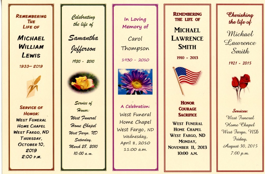 Service Folders | West Funeral Home | West Fargo ND funeral home and ...