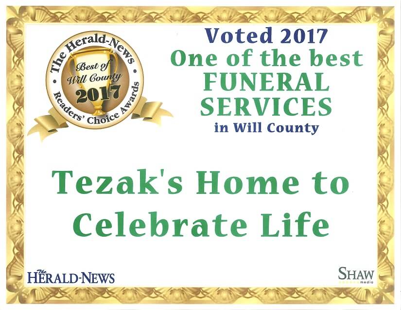 Tezak's Home to Celebrate Life | Joliet IL funeral home and onsite cremation services