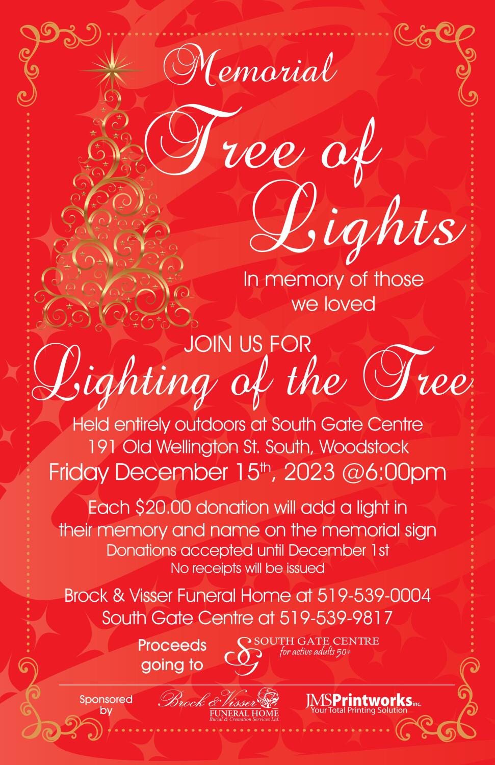 Memorial Tree of Lights | Brock & Visser Funeral Home | Woodstock ON ...