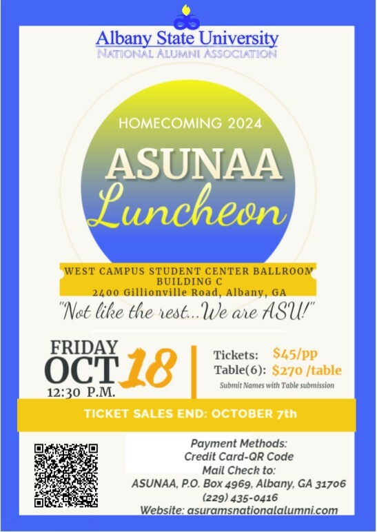 2024 ASUNAA Homecoming Luncheon - Deadline to purchase tickets is Oct ...