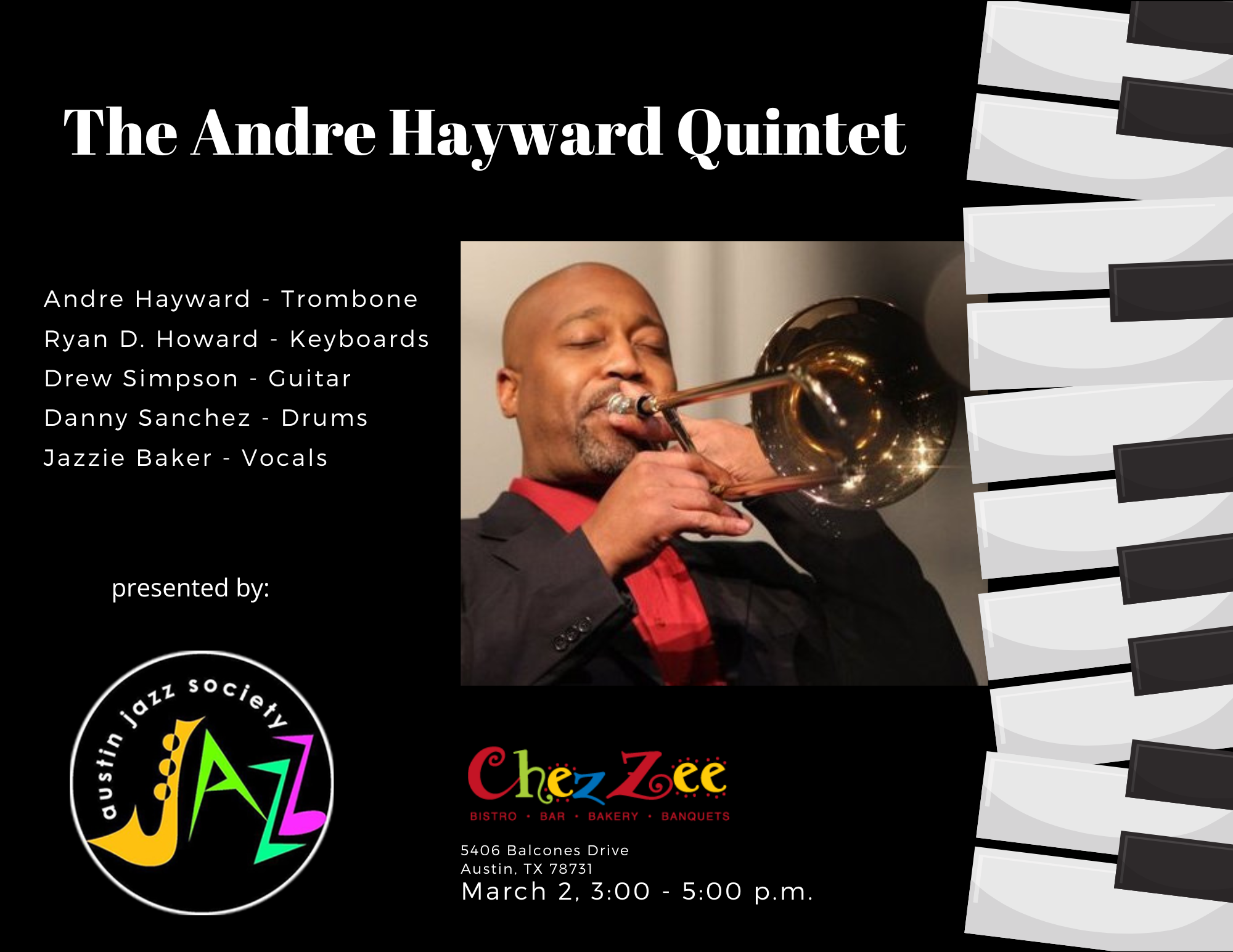 Andre Hayward Quintet - Events - Austin Jazz Society