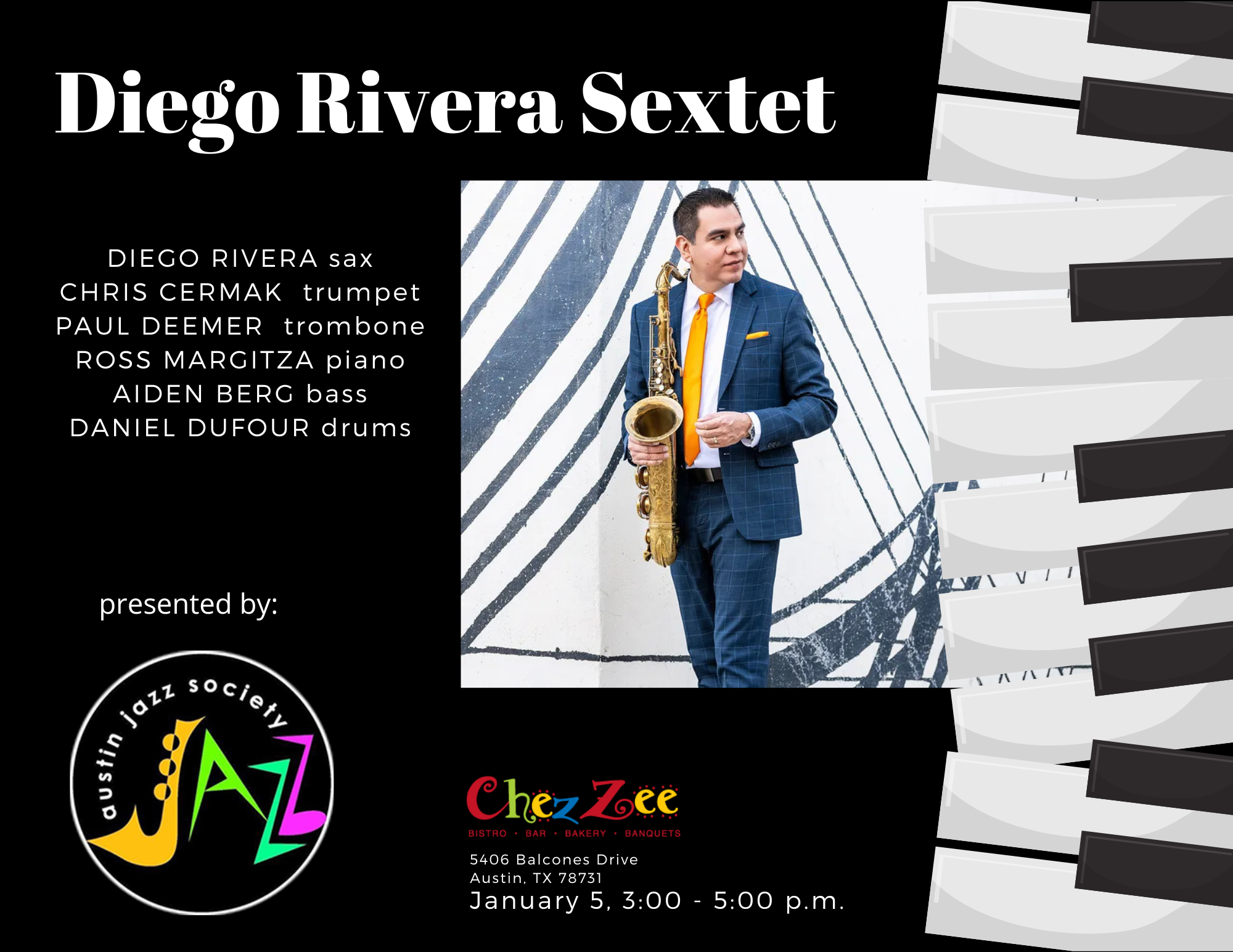 The Diego Rivera Sextet - Events - Austin Jazz Society