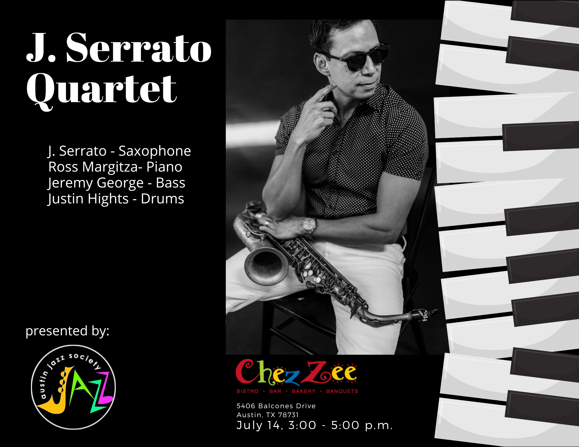 J. Serrato Quartet - Events - Austin Jazz Society