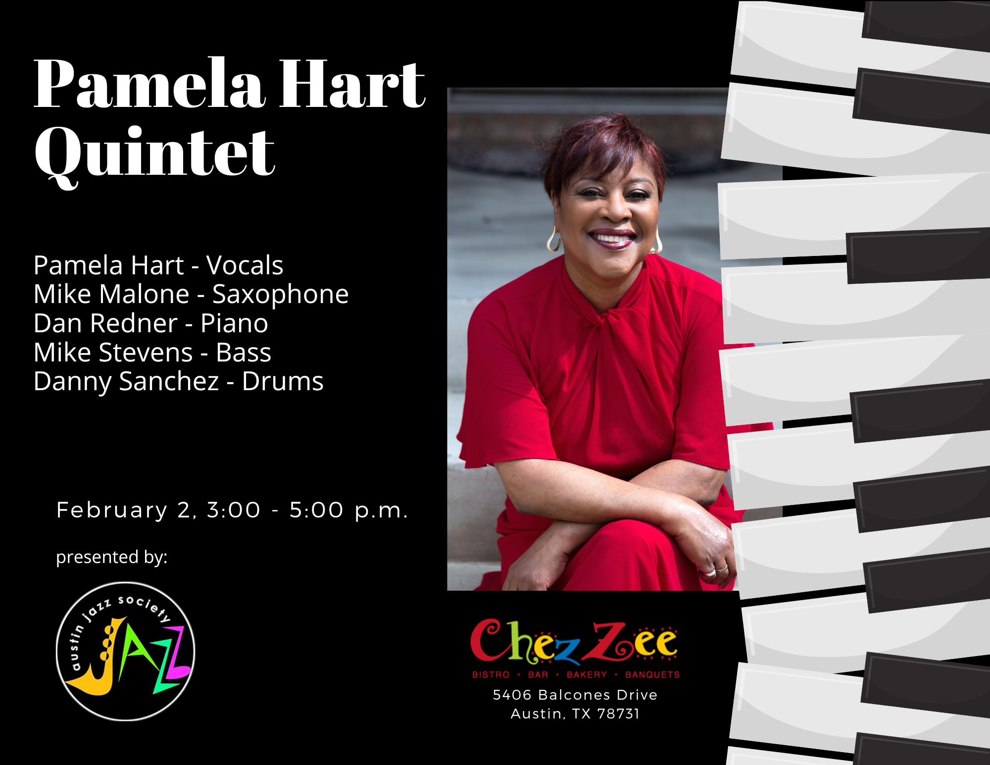 'Austin's First Lady of Jazz' The Pamela Hart Quintet - Events - Austin ...