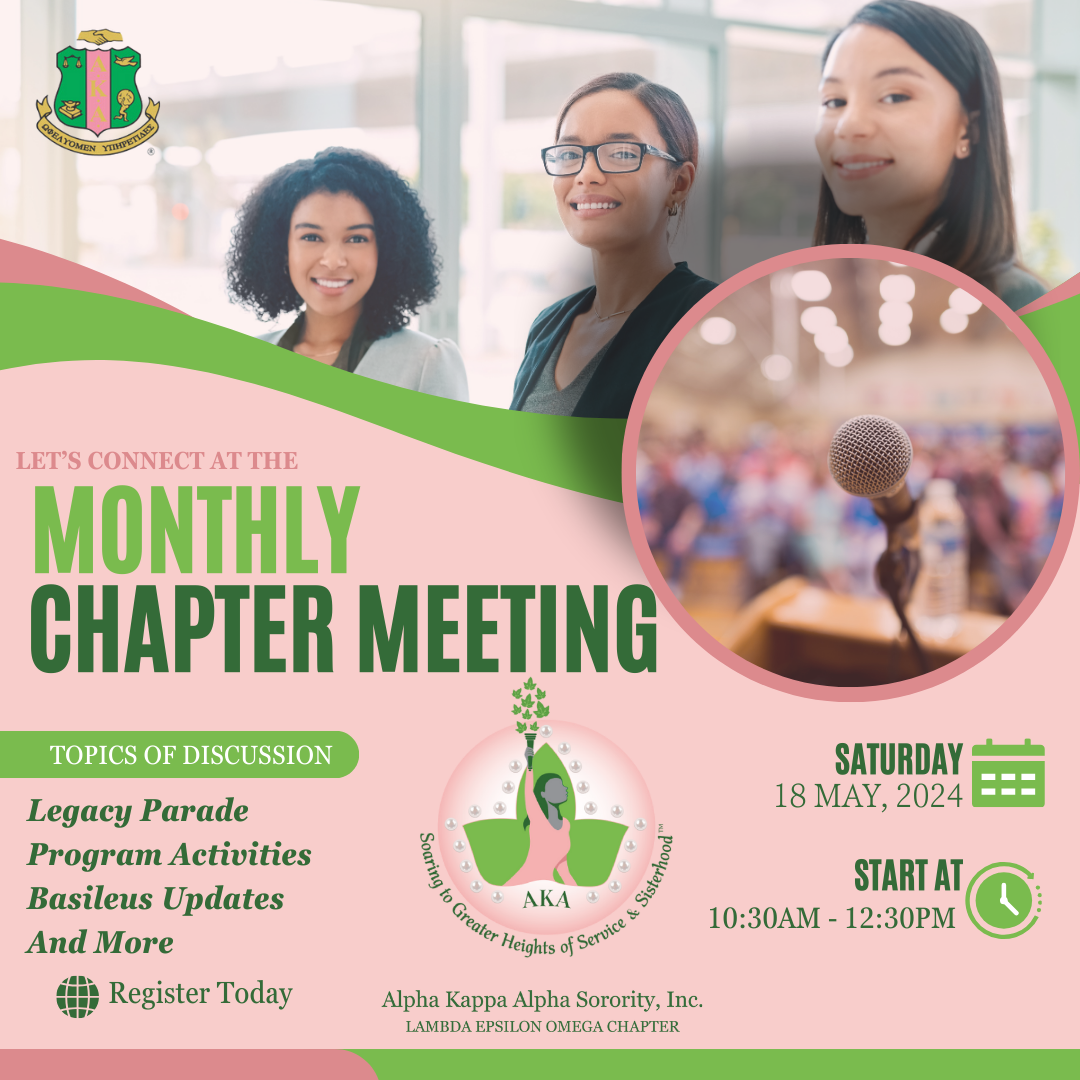 May Chapter Meeting - Calendar - Lambda Epsilon Omega Chapter