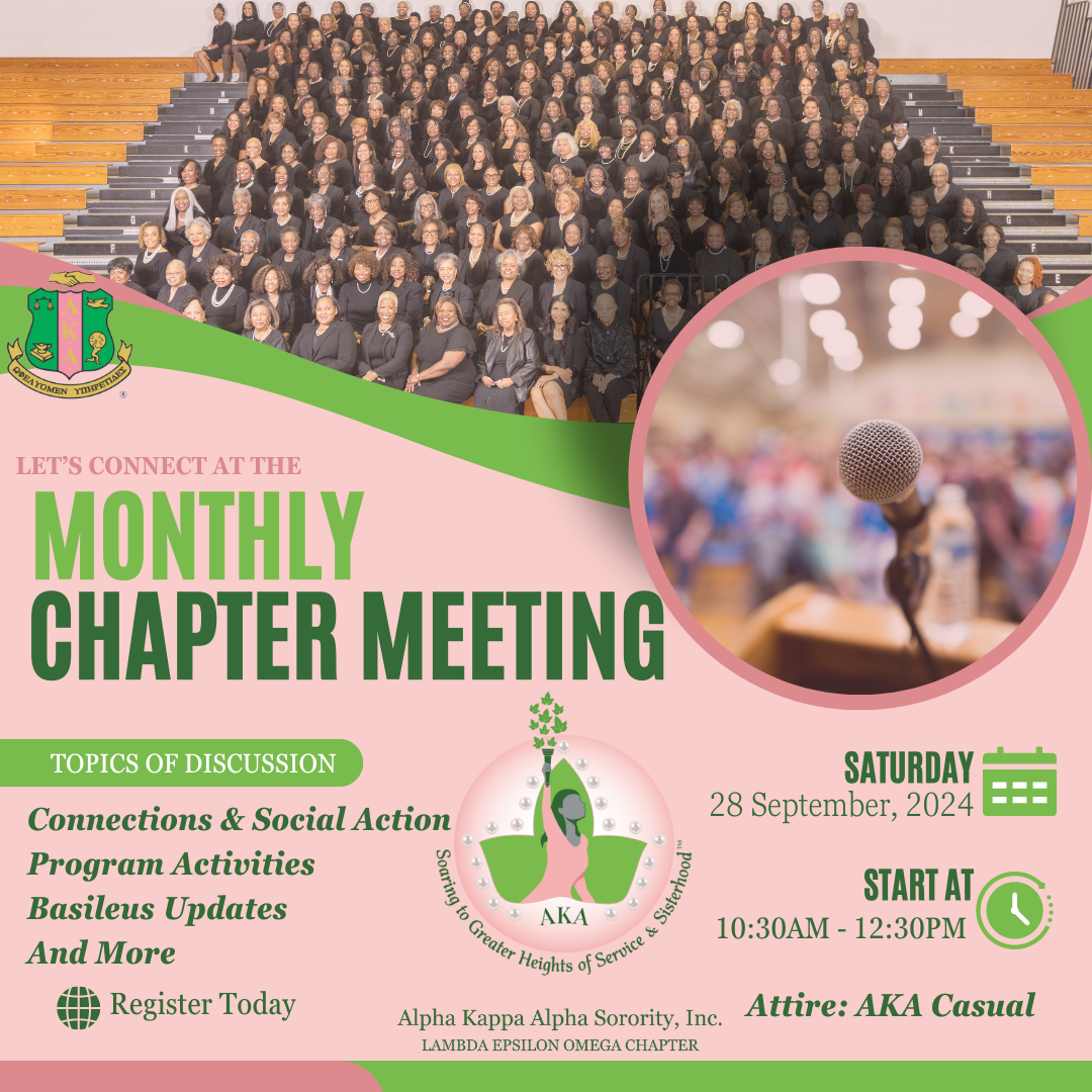 September Chapter Meeting - Calendar - Lambda Epsilon Omega Chapter